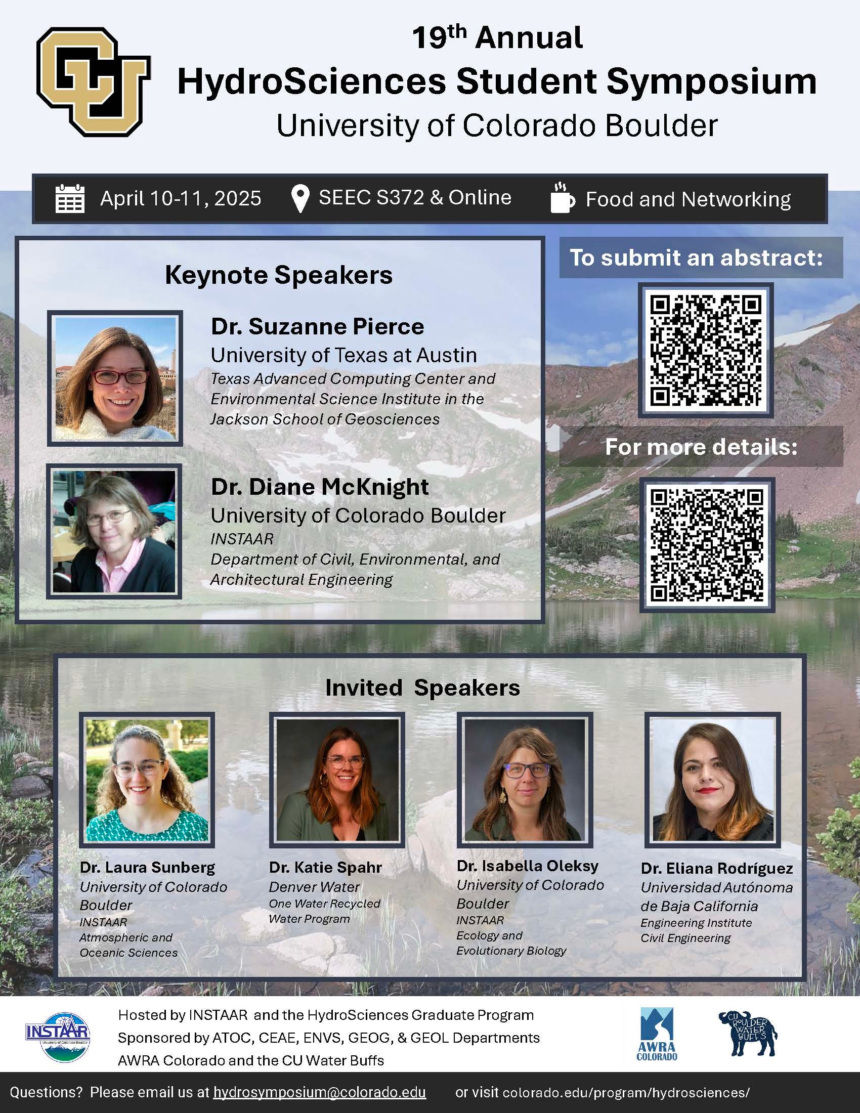 2025 HydroSciences Student Symposium Schedule | Hydrosciences | University of Colorado Boulder